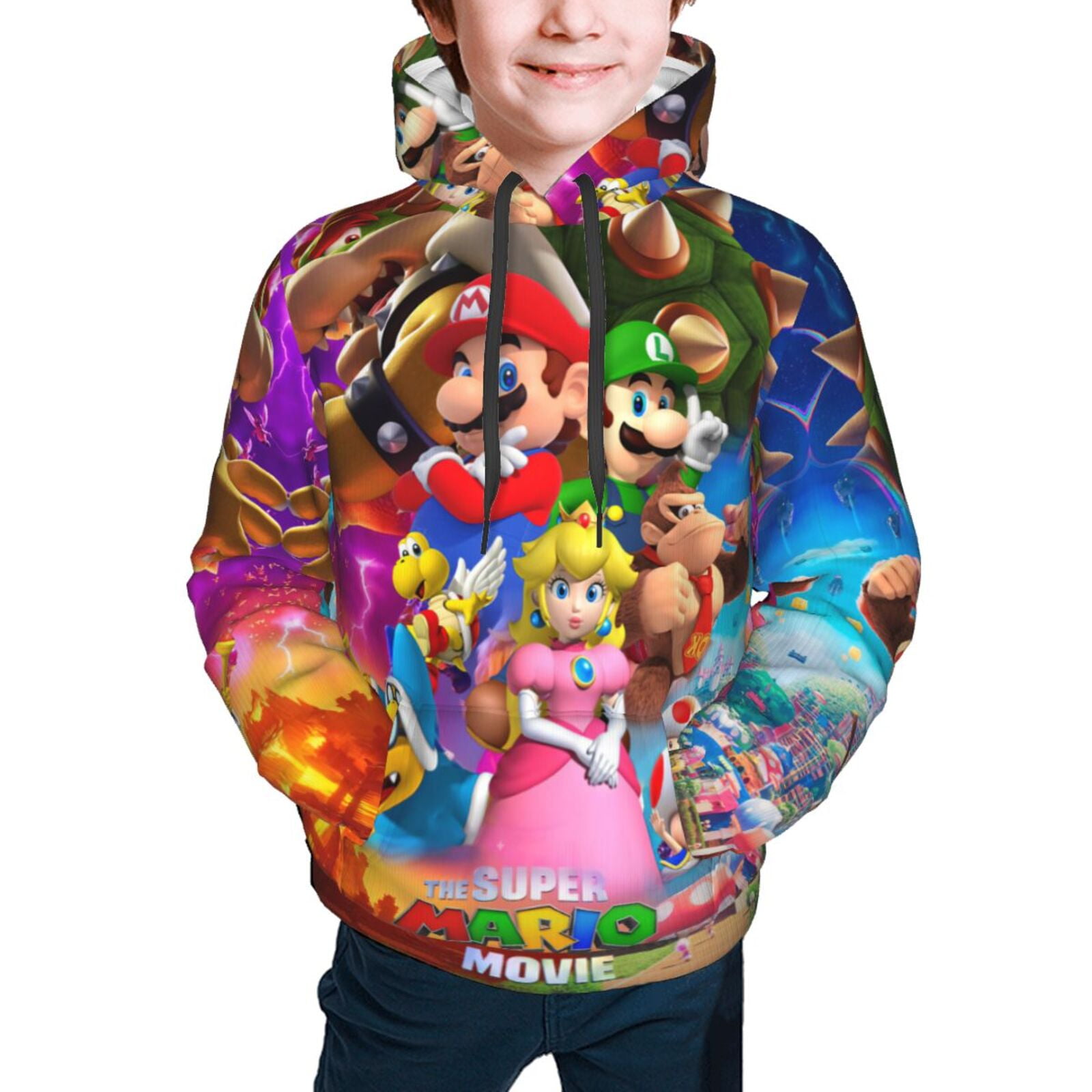 Super Mario Bros Luigi Movie Youth Hoodies Sweatshirt Teen Pullover