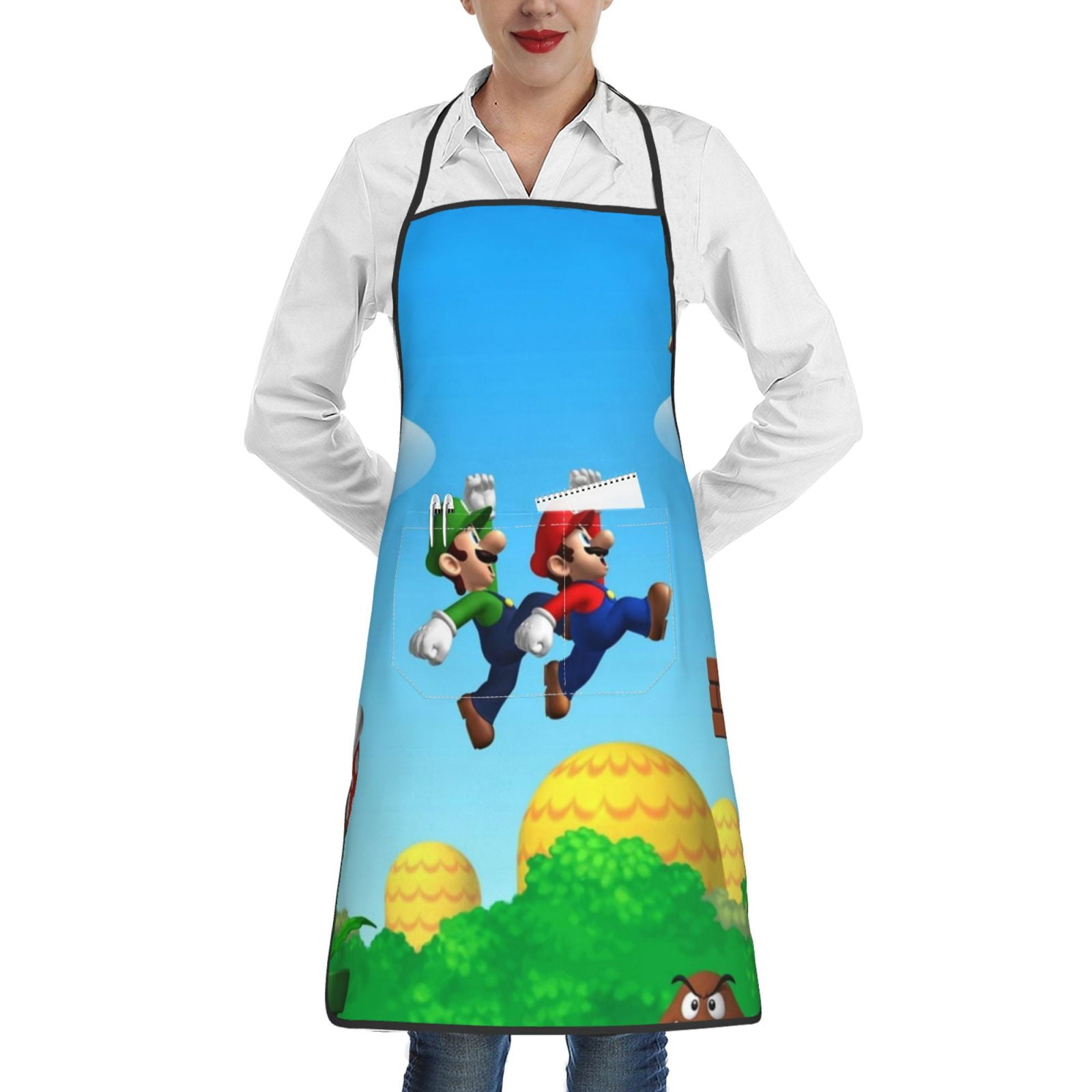 Super Mario Bros Luigi Waterproof Apron Home Decor Kitchen Fashion ...
