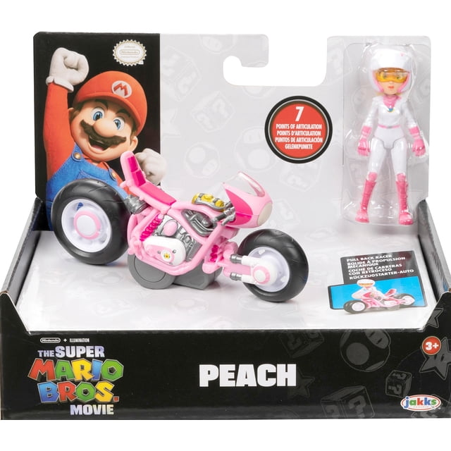 Super Mario Bros Movie Toy Figurine: 2.5 inch Princess Peach Character ...
