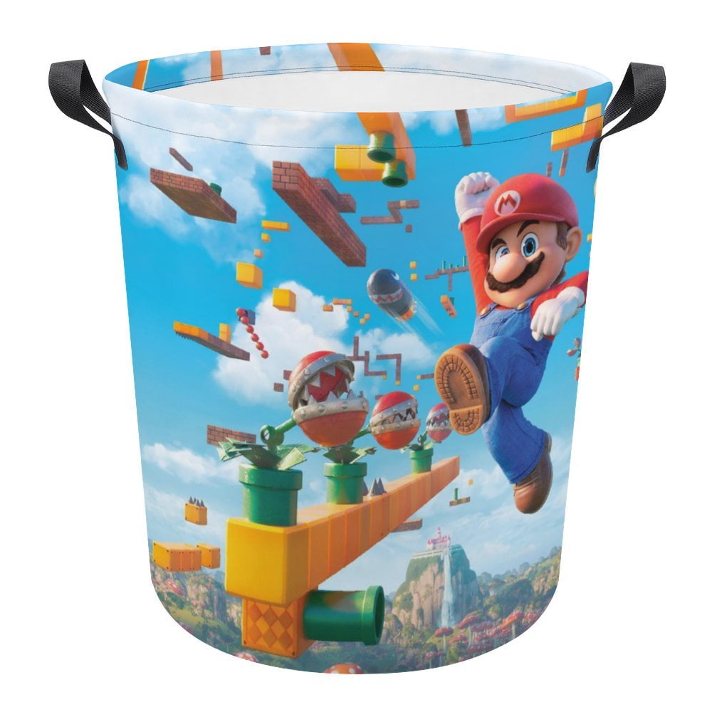 Super Mario Bros. Movie Circular Laundry Hamper Foldable Large Storage ...