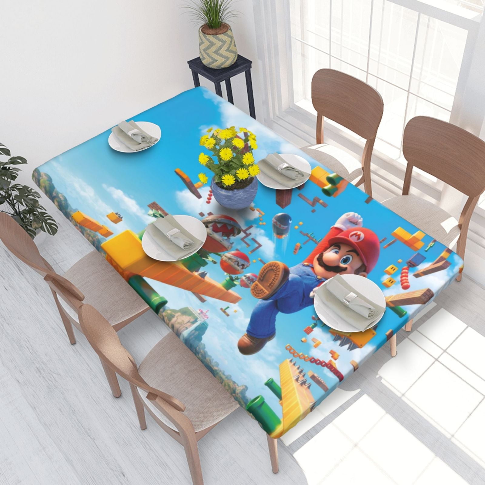 Super Mario Bros. Movie Elastic Edged Table Cover Reusable Fitted ...