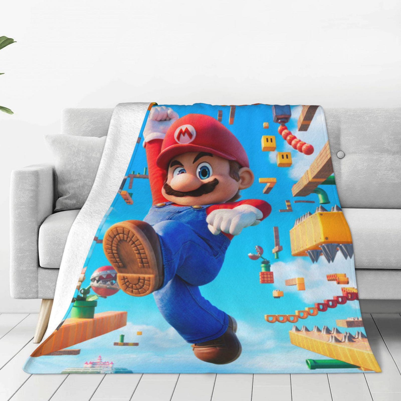 Super Mario Bros. Movie Flannel Blanket Cozy Ultra-Soft Micro Fleece ...
