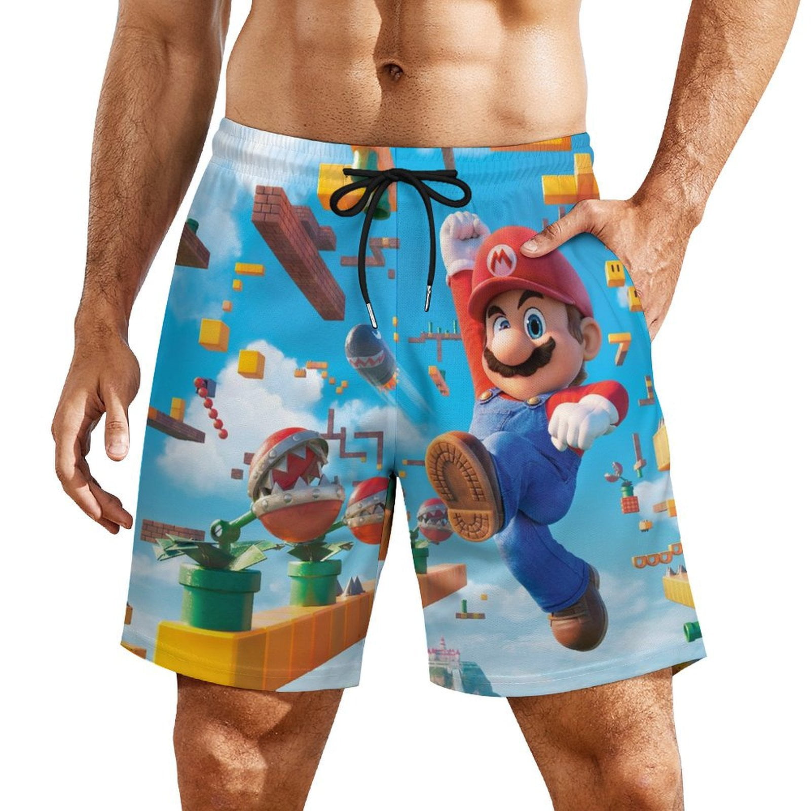 Super Mario Bros. Movie Men's Board Shorts Swim Trunks Quick Dry Beach ...