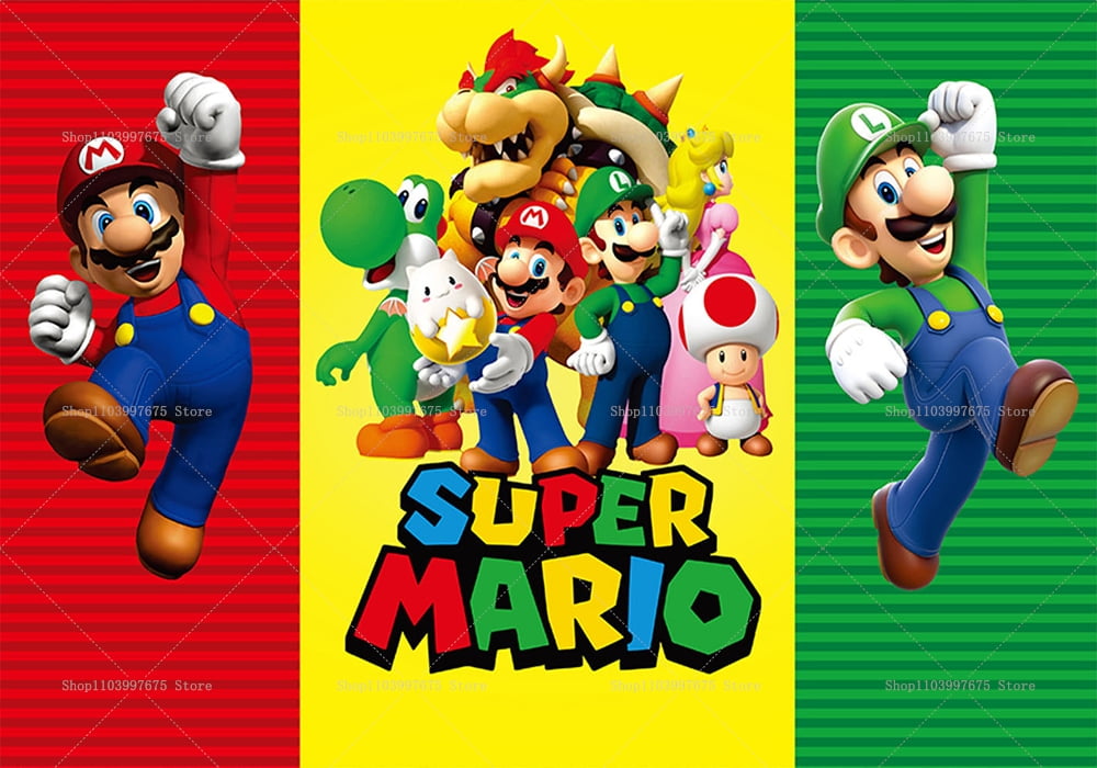 Super Mario Bros Photography Backdrop Boys Kid Birthday Party ...