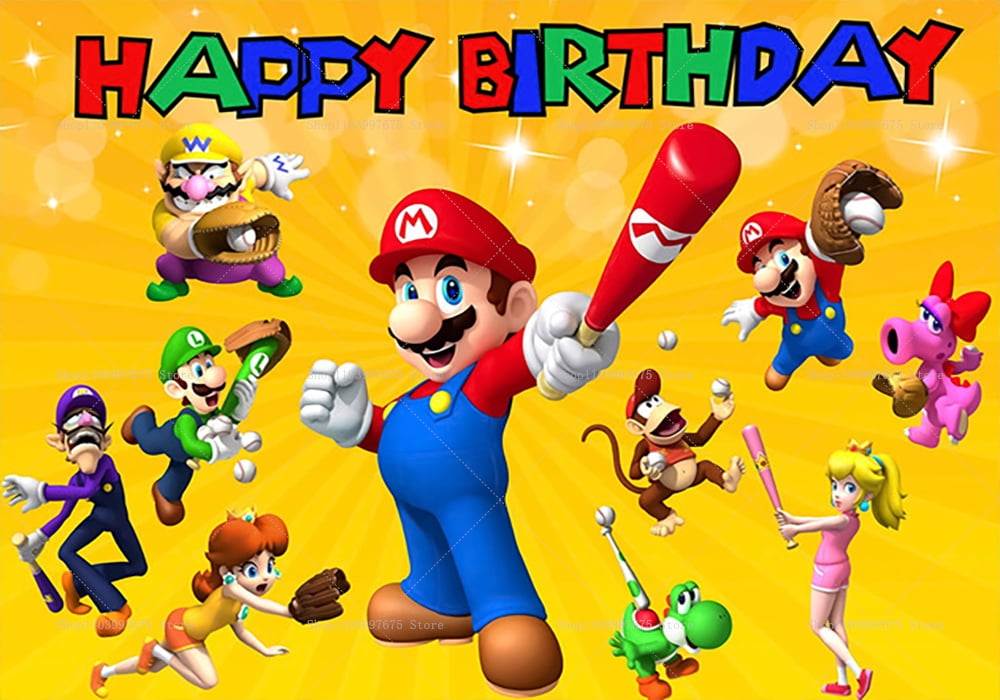 Super Mario Bros Photography Backdrop Boys Kid Birthday Party ...