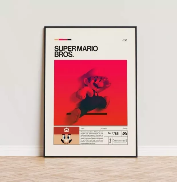 Super Mario Bros. Poster, Video Game Poster, Minimalist Game Print ...