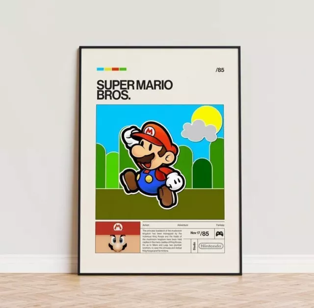 Super Mario Bros. Poster, Video Game Poster, Minimalist Game Print ...