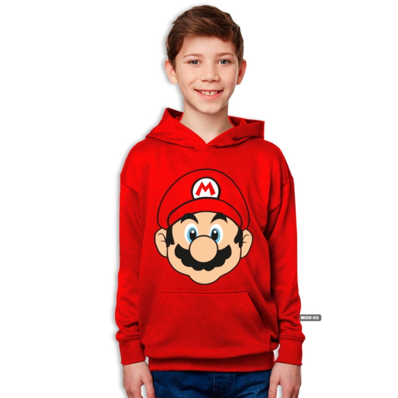 Super Mario Bros Print Hooded Kangaroo Polerón - Walmart.com