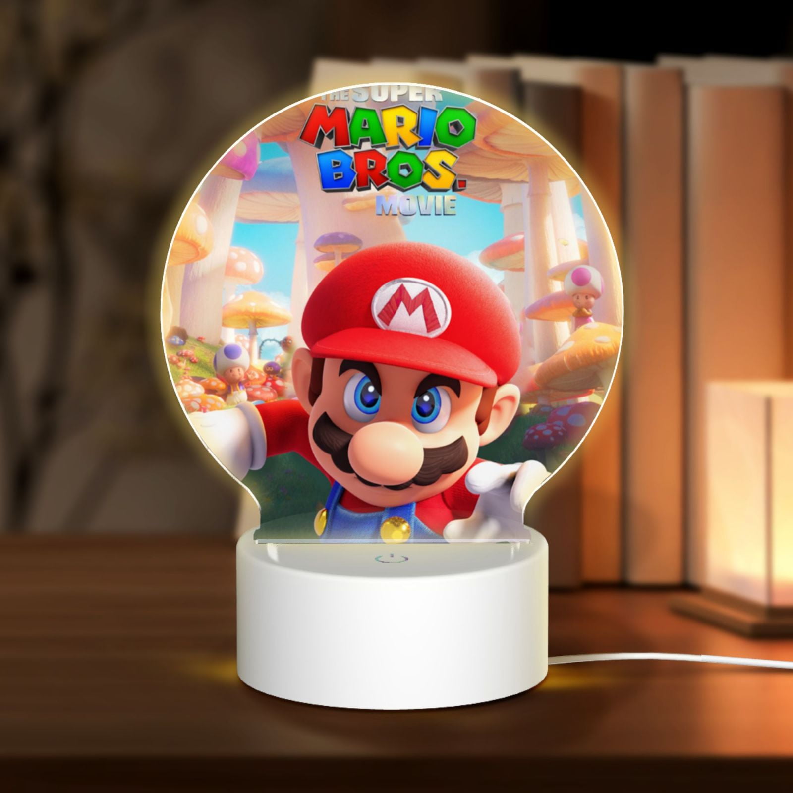 Super Mario Bros. Round Acrylic Night Light Decoration USB Cable LED ...