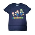 Super Mario Bros Run Group Shot Navy Graphic T-Shirt - Walmart.com