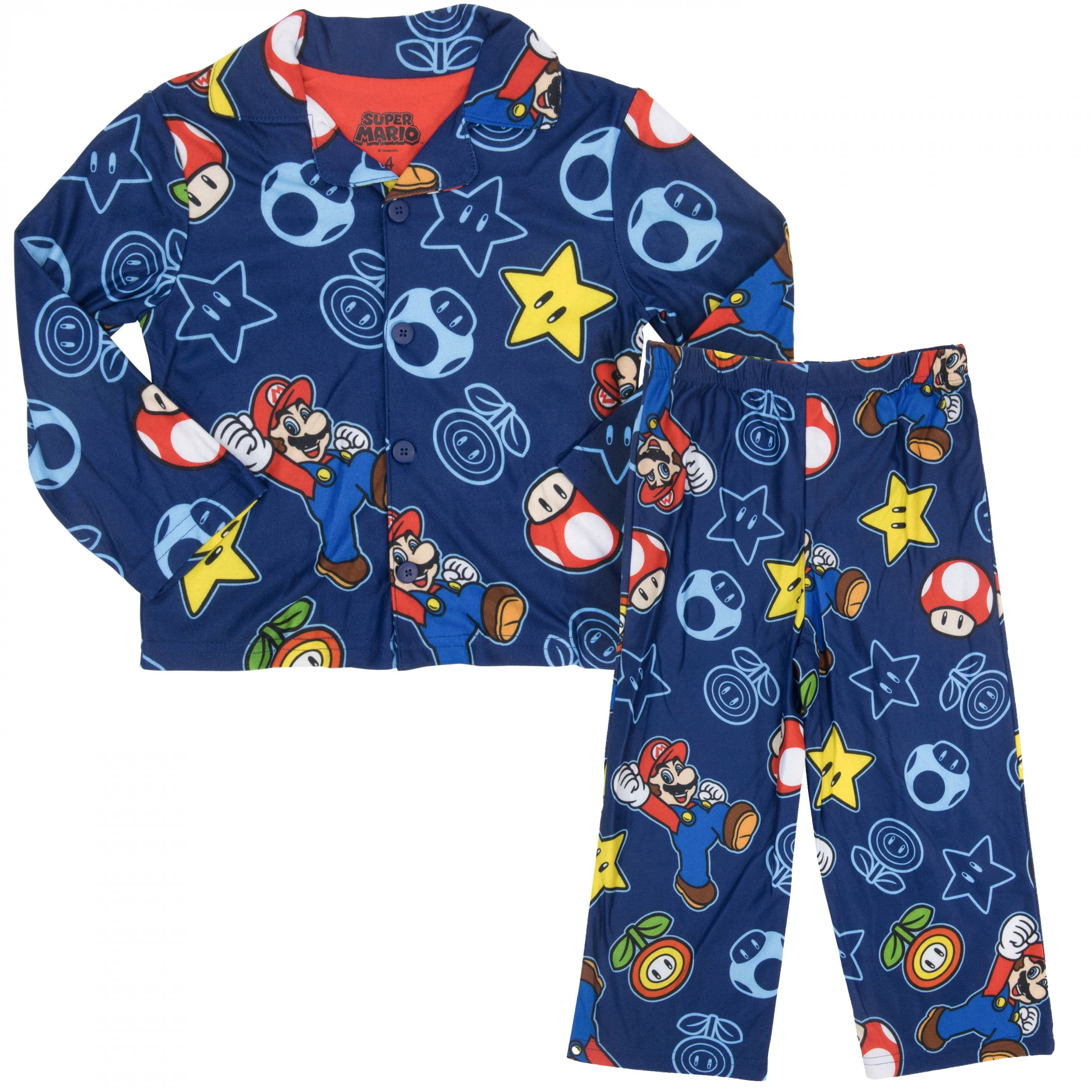 Super Mario Bros Super Mario Bros. Power Up Print Boys 2-Piece Pajamas ...
