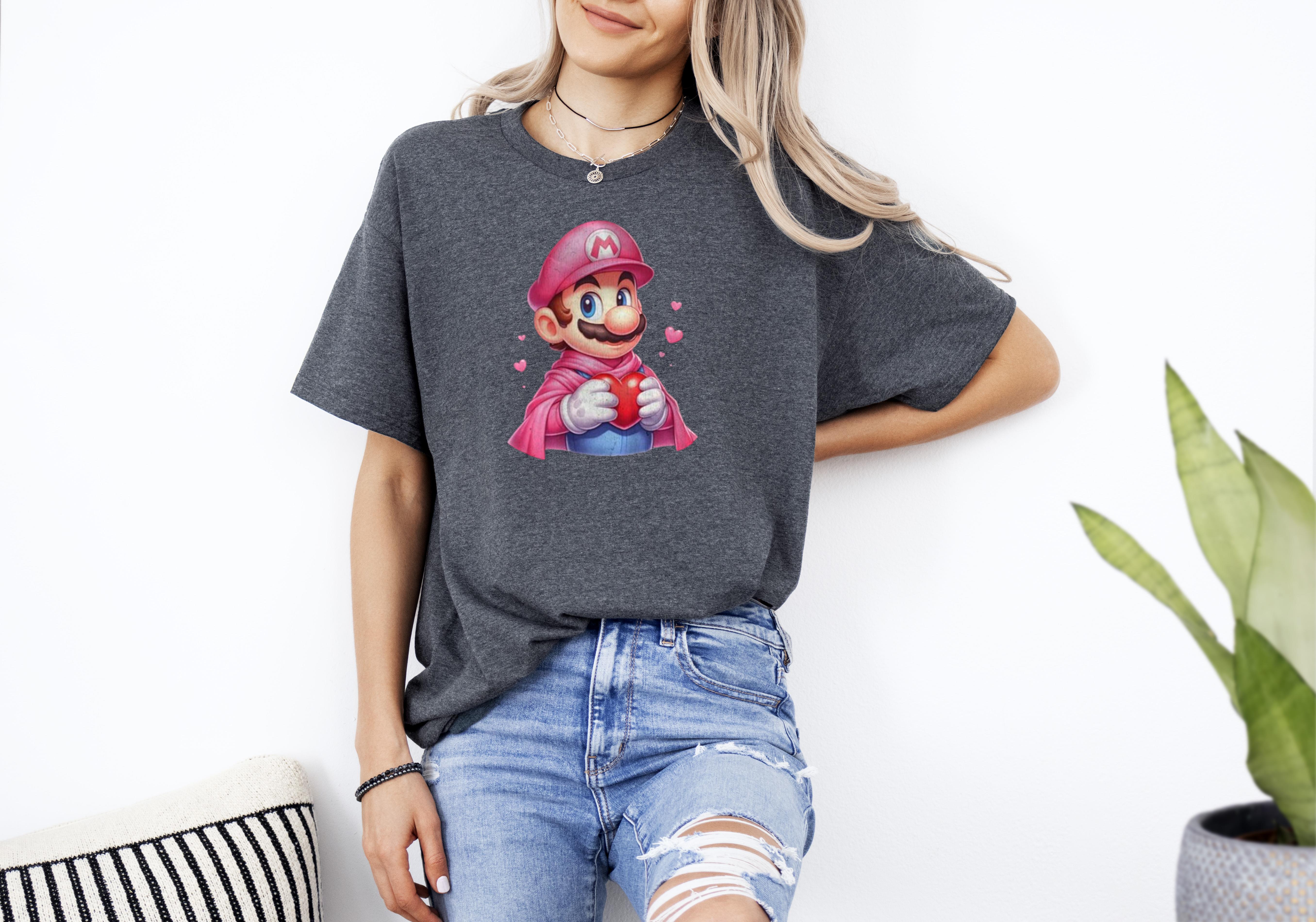 Super Mario Bros Valentine's Day T-Shirt Fun & Playful Design for Mario ...