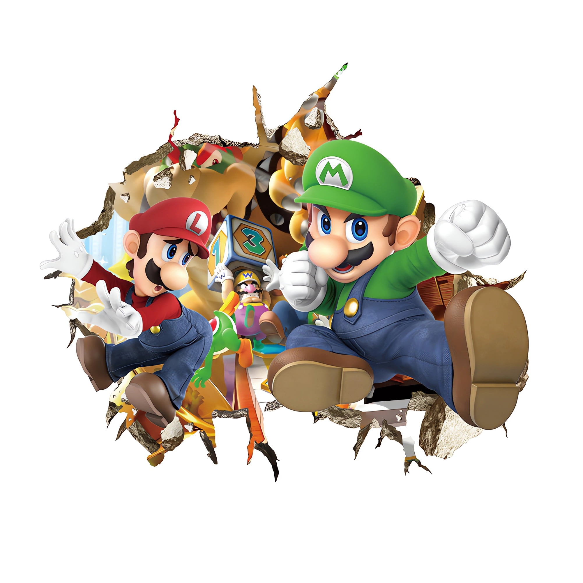 Super Mario Bros Wall Sticker For Bedroom Living Room Nursery Party ...