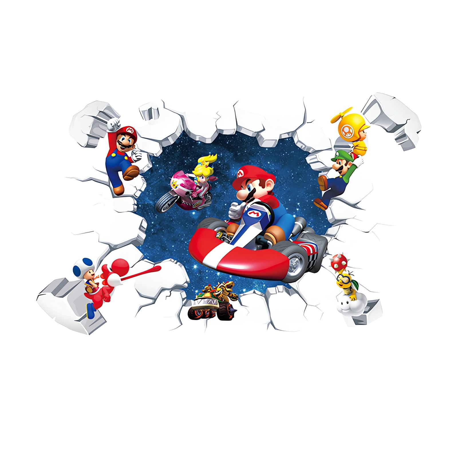 Super Mario Bros Wall Sticker For Bedroom Living Room Nursery Party ...