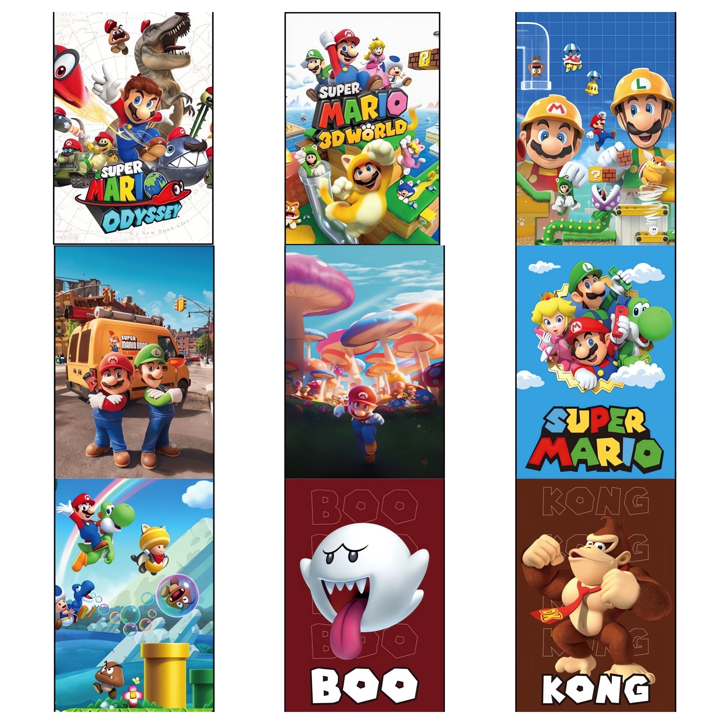 Super Mario Bros Watercolor Posters - Set of 9 (8" x 10") Anime Cartoon ...