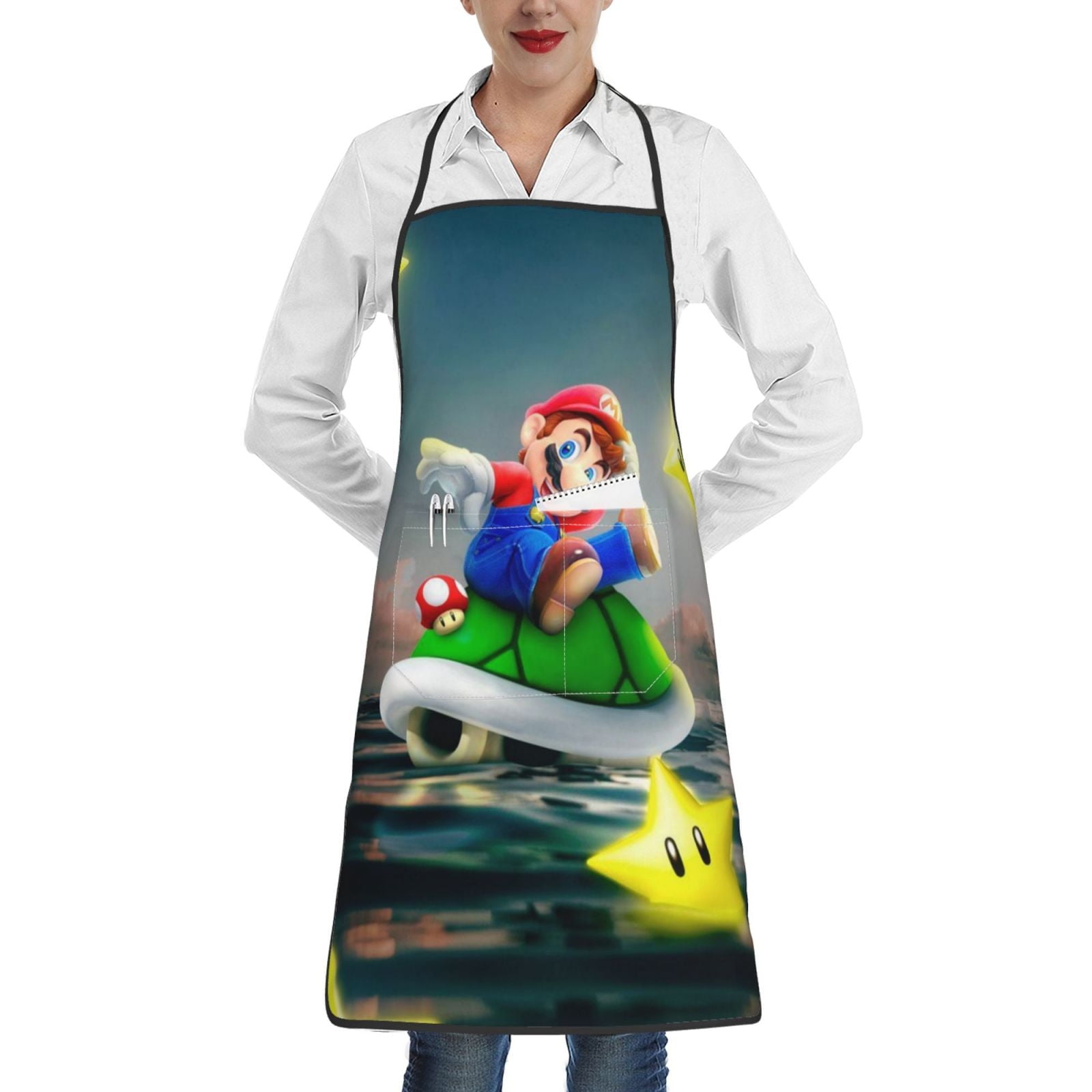Super Mario Bros Waterproof Apron Home Decor Kitchen Fashion Apron For ...