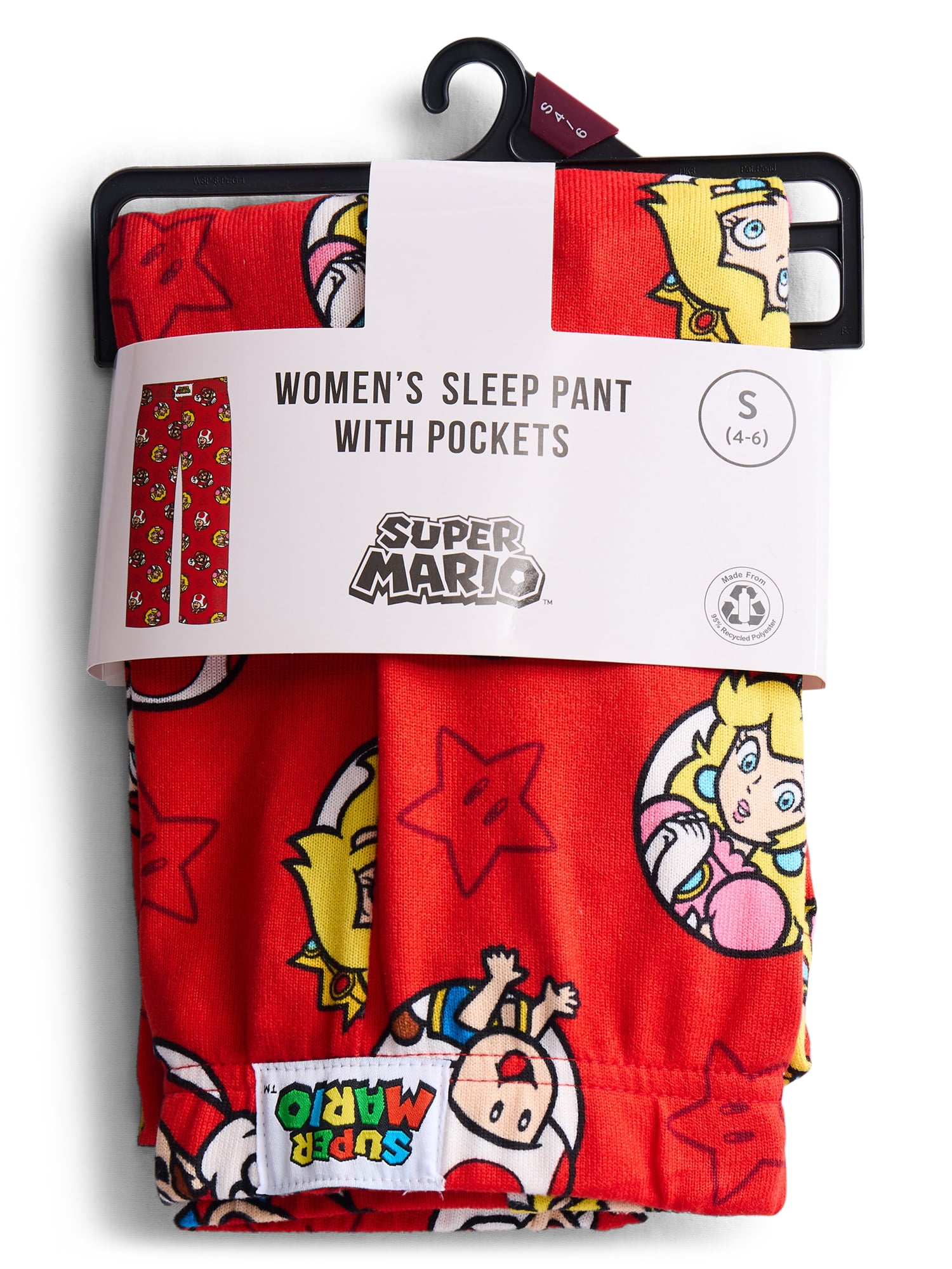 Super Mario Bros Women's Princess Peach and Toad Hacci Knit Wide Leg ...