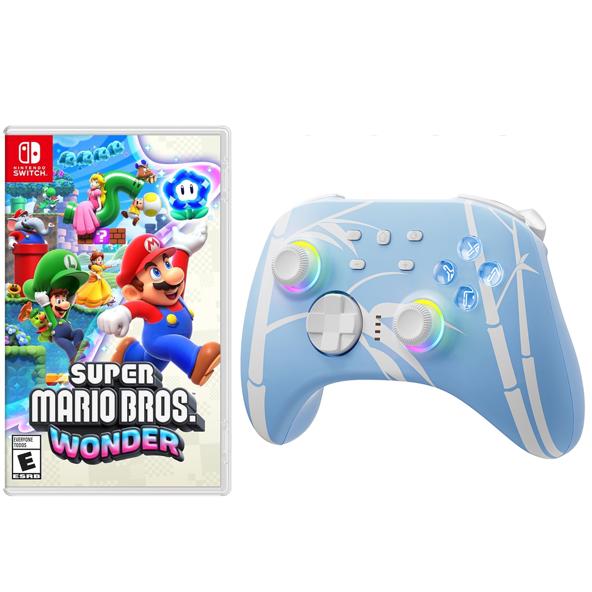 Super Mario Bros.™ Wonder Game Disc and Upgraded Switch Pro Controller ...
