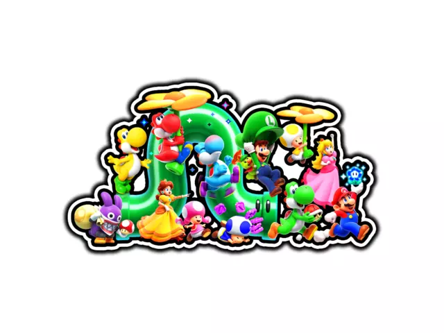 Super Mario Bros Wonder Group Poster Waterproof Sticker Phone Decal ...