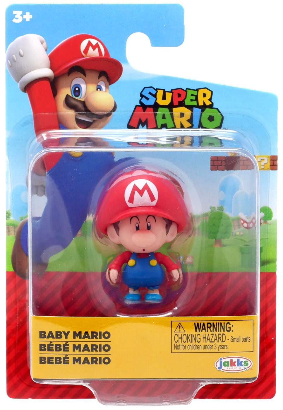 Super Mario Bros.: World of Nintendo Super Mario Baby Mario Mini Figure with Poseable Arms (2.5 ...