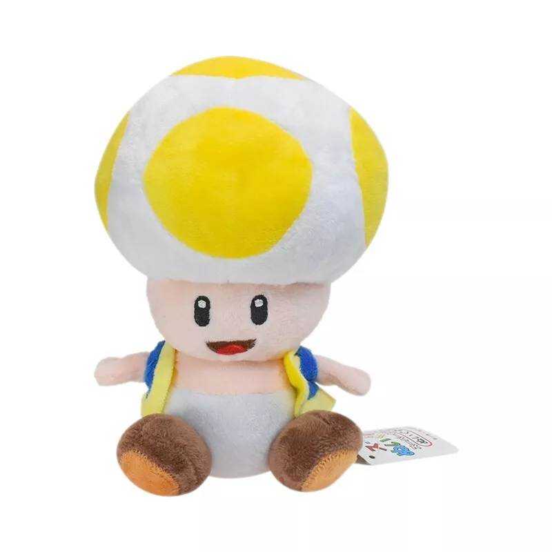 Super Mario Bros Yellow Toad Plush Doll Figure Stuffed Animal Toy 6 ...