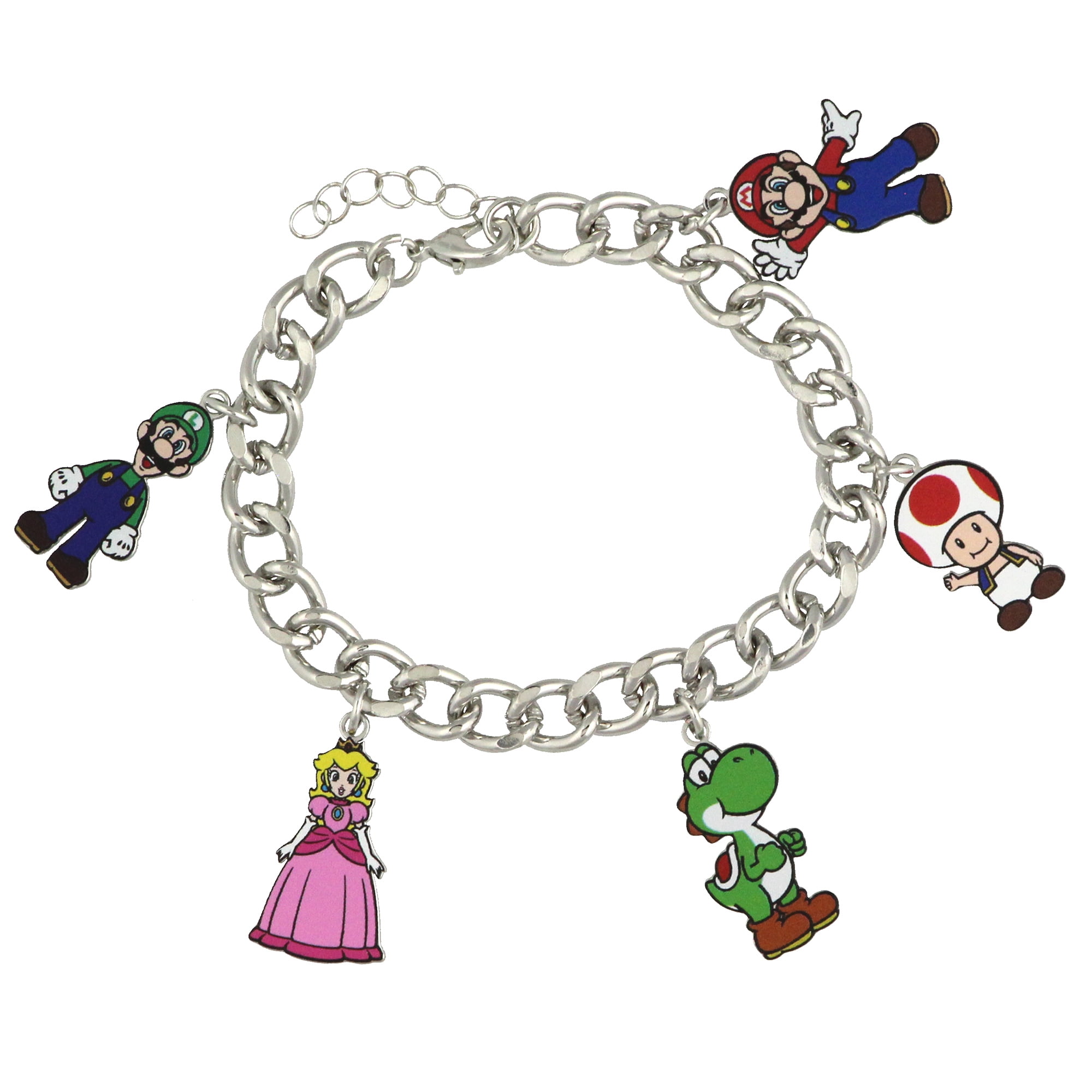 Super Mario Bros Yoshi Luigi Mario Princess Peach Toad Jewelry Charm ...
