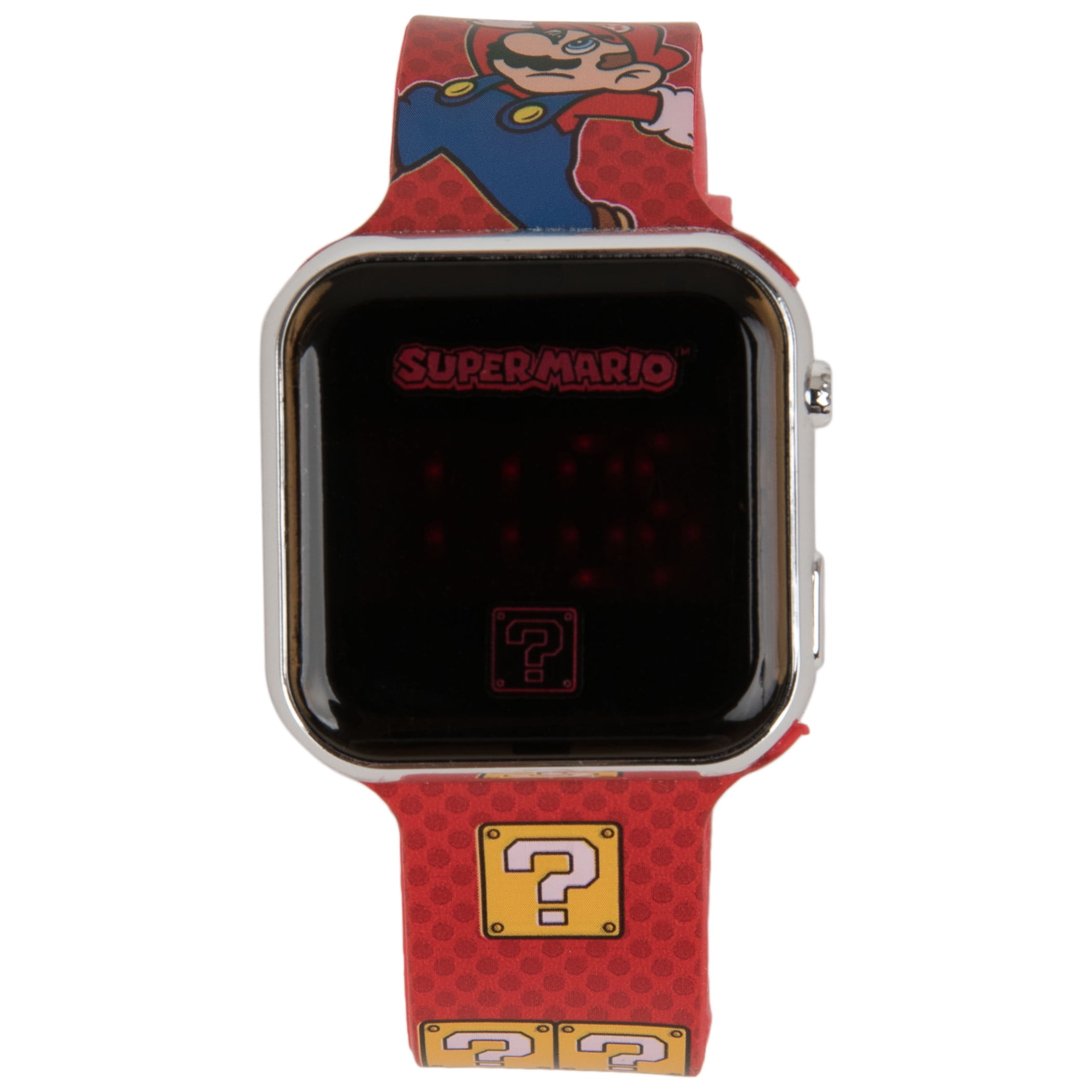 Super Mario Bros Block LED Wrist Watch, Red - Officially Licensed Game ...