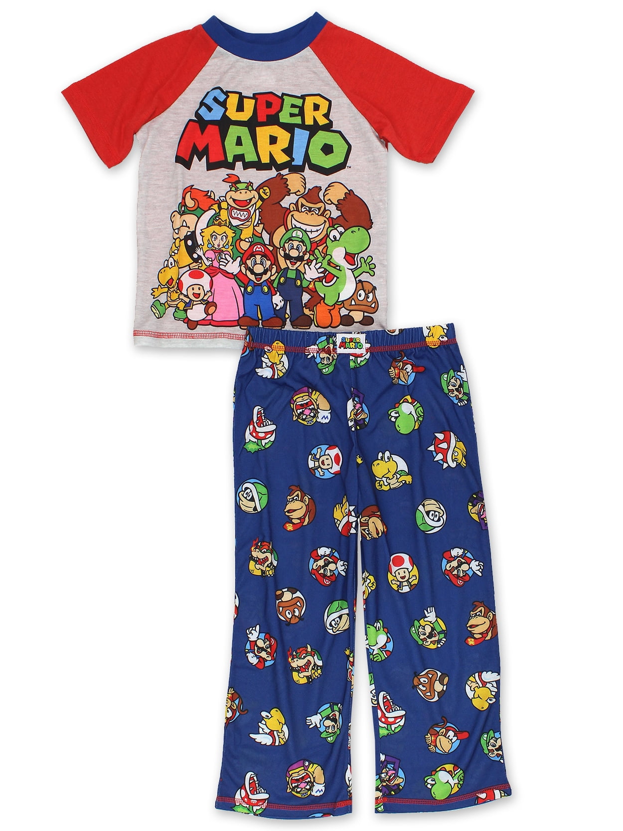 Super Mario Brothers Boys 2 Piece T-Shirt and Pants Male Pajamas Set ...