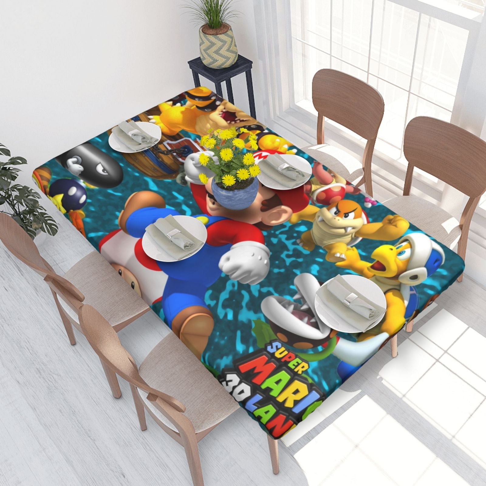 Super Mario Brothers Elastic Edged Table Cover Reusable Fitted ...