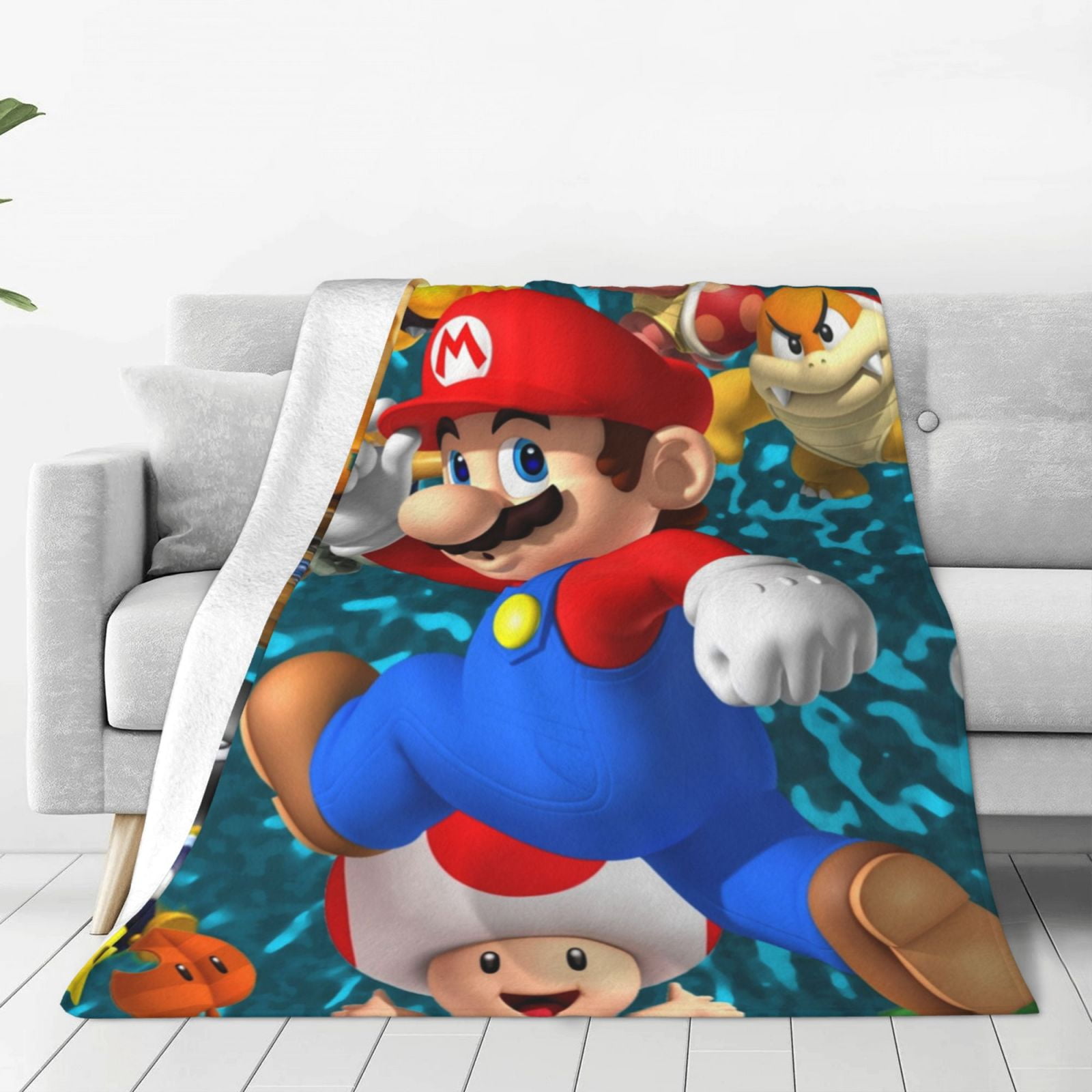 Super Mario Brothers Flannel Blanket Cozy Ultra-Soft Micro Fleece ...