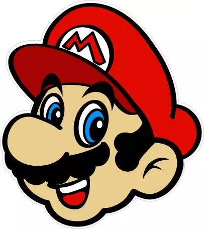 Super Mario Brothers Head Sticker Window Decal Phone Decal Water Bottle ...