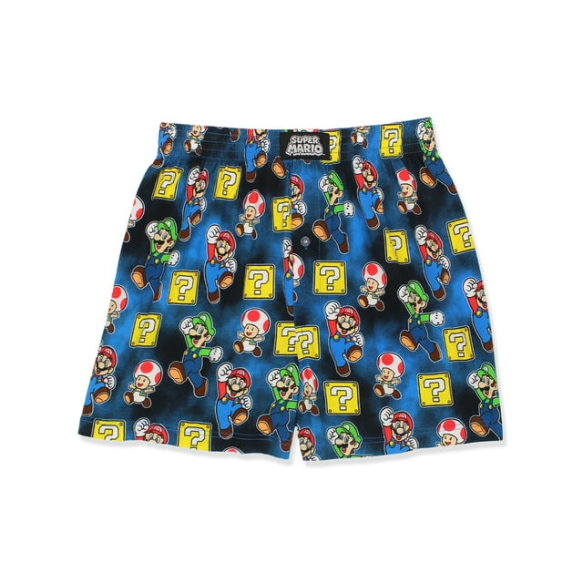 Super Mario Brothers Luigi Toad Men's Male Button Fly Boxer Lounge ...