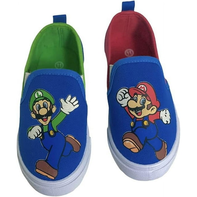 Nintendo Super Mario Brothers Kids Shoes - Mario & Luigi Slip On ...