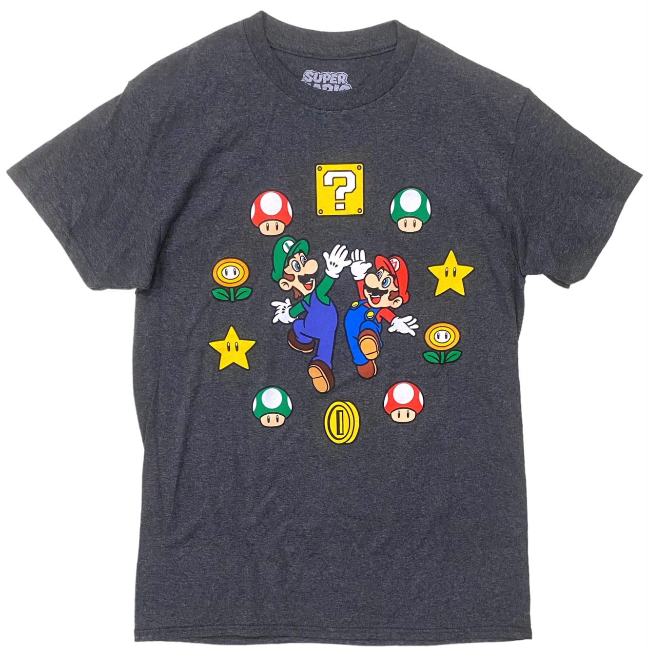 Nintendo Super Mario Bros Men's Graphic Print Tee T-Shirt, Adult Size ...