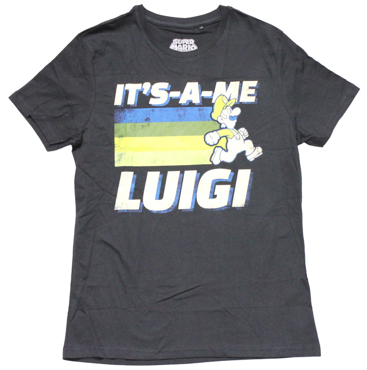 Super Mario Brothers Mens T-Shirt -"It's A Me Luigi" Running Image ...
