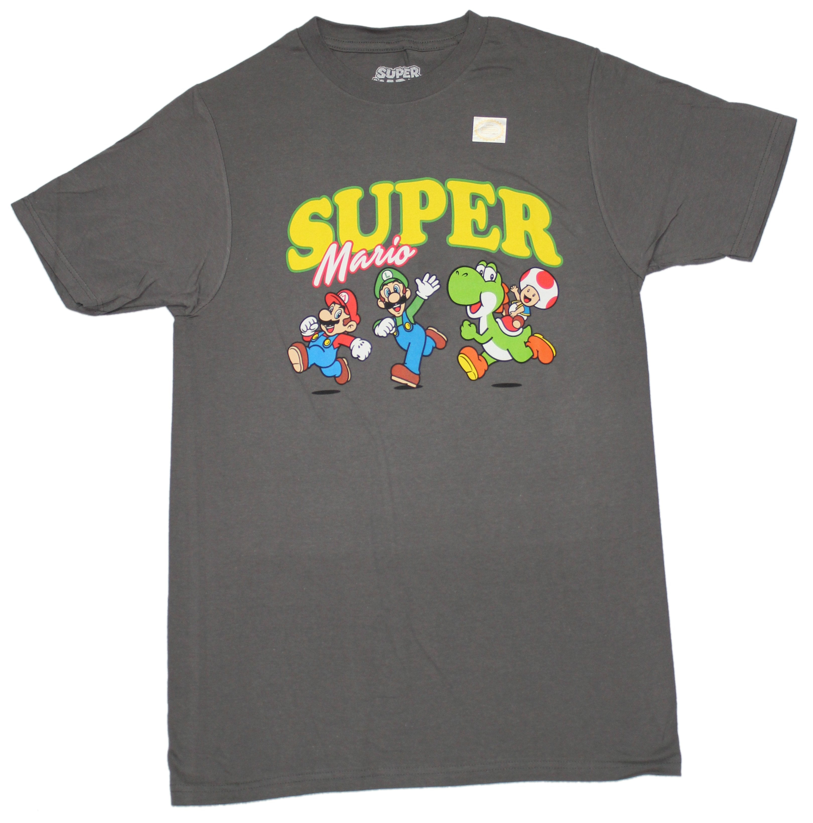 Super Mario Brothers Mens T-Shirt - Mario Luigi Yoshi & Toad Logo ...