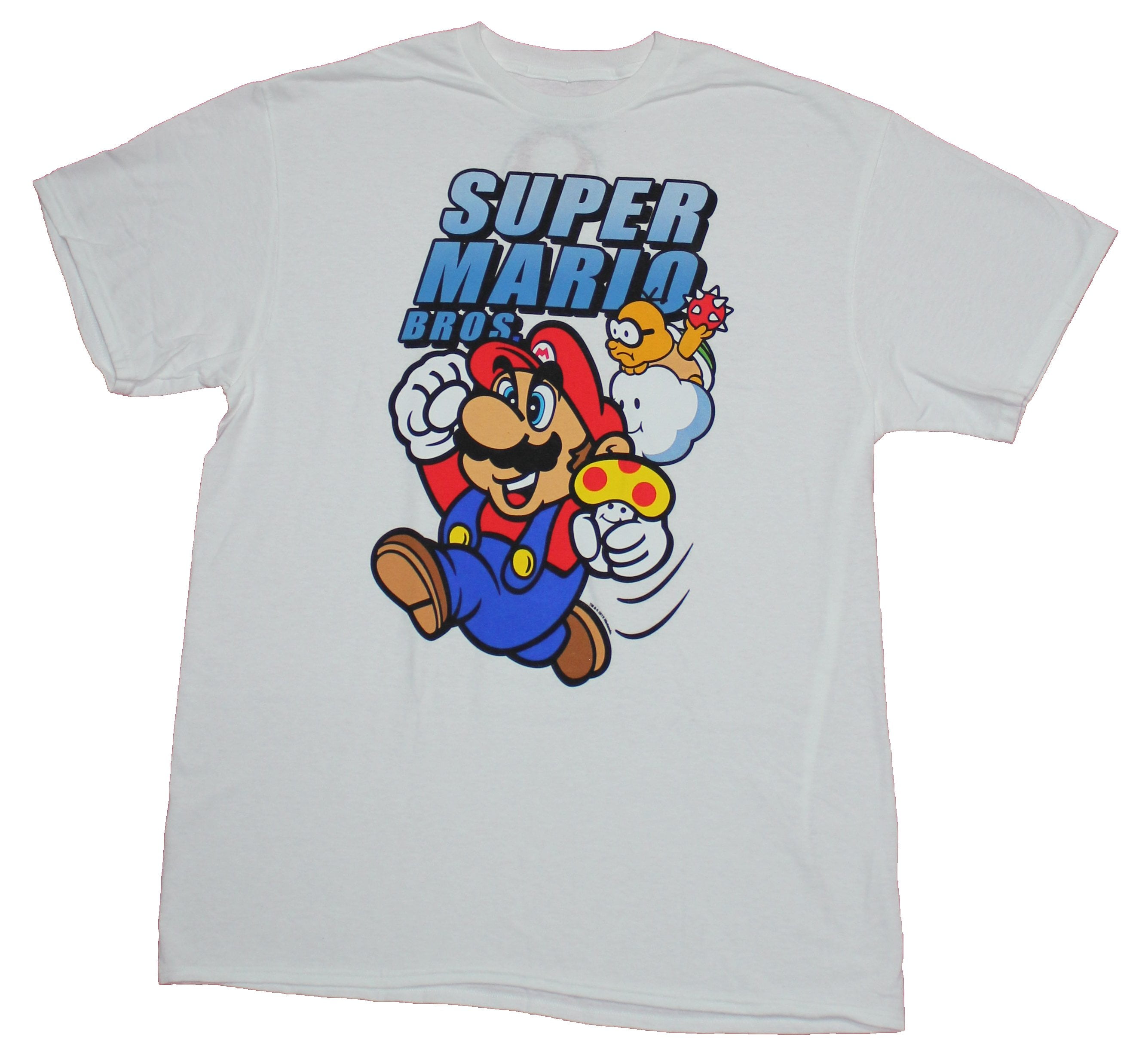 Super Mario Brothers Mens T-shirt - Running Mushroom Carrying Under ...