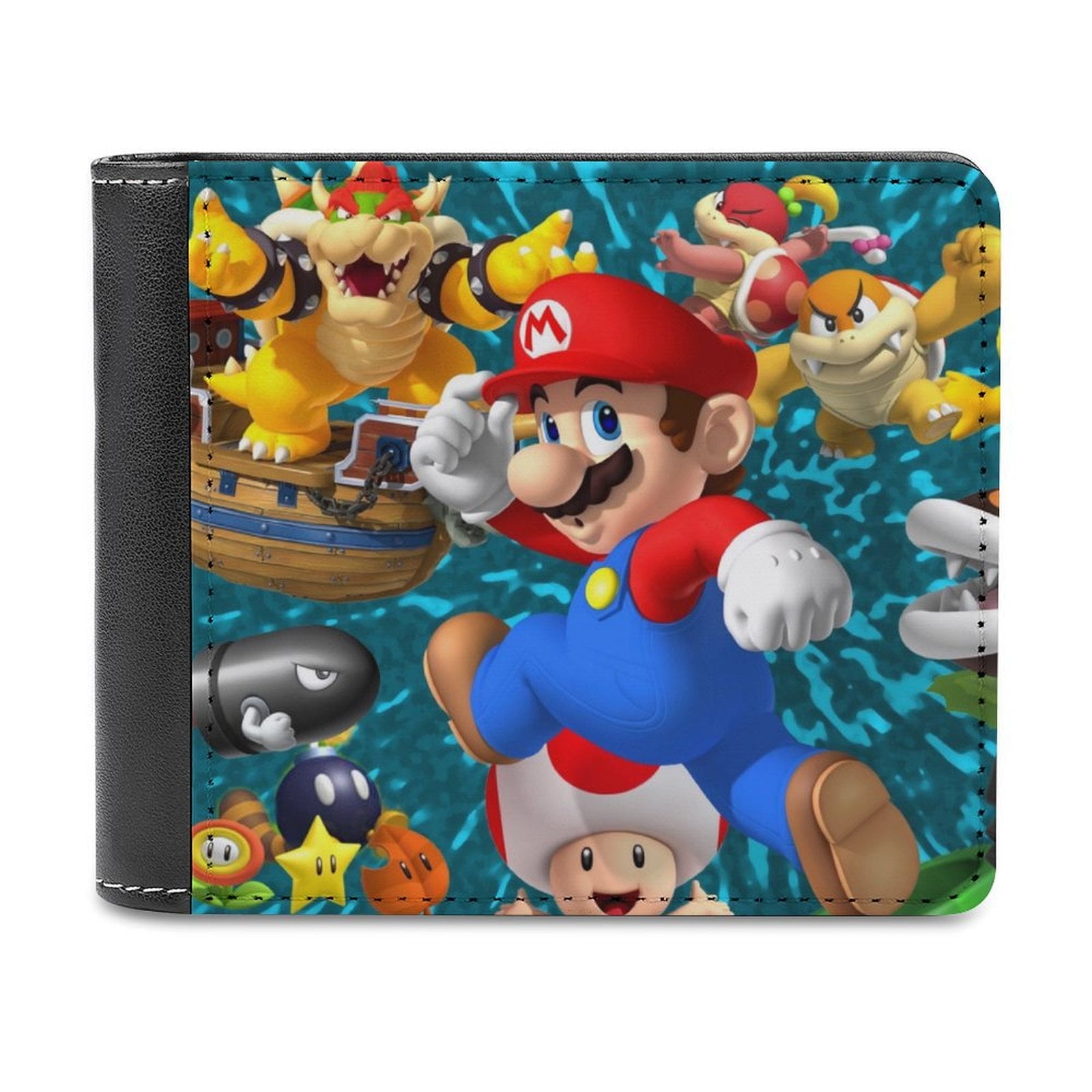 Super Mario Brothers PU Leather Wallet With Card Slots Bifold Wallet ...
