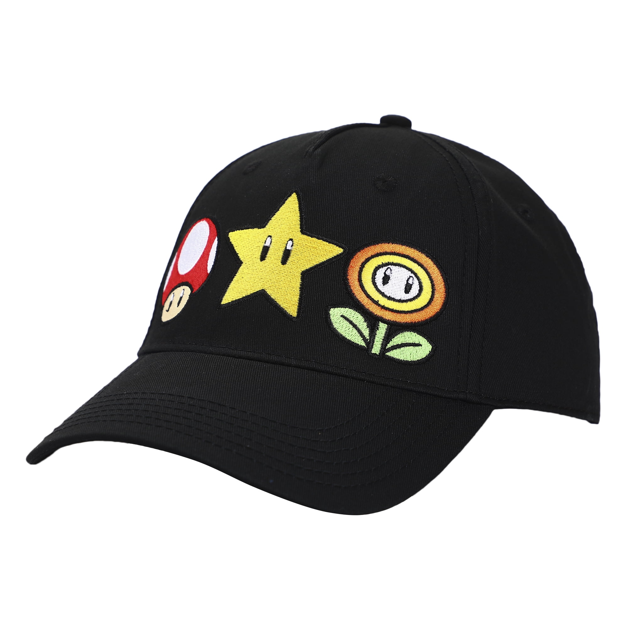 Super Mario Brothers Power-Ups Black Traditional Adjustable Hat ...