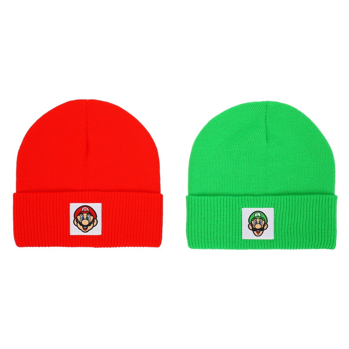 Bioworld Super Mario Brothers Youth Winter Beanie Set, Acrylic Knit ...