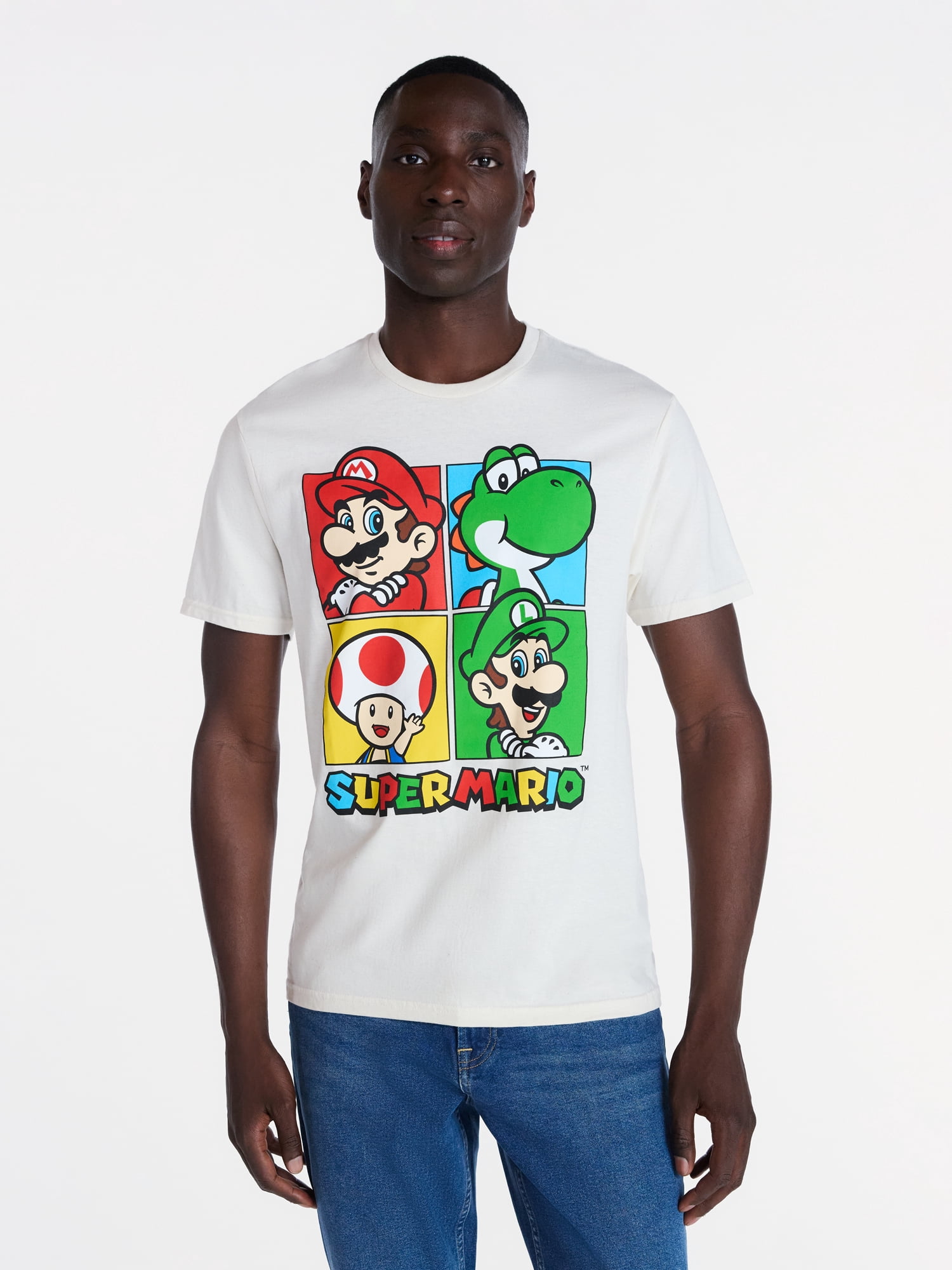 Super Mario Buddies 4 Square Men’s Graphic Tee, Sizes S-3XL - Walmart.com