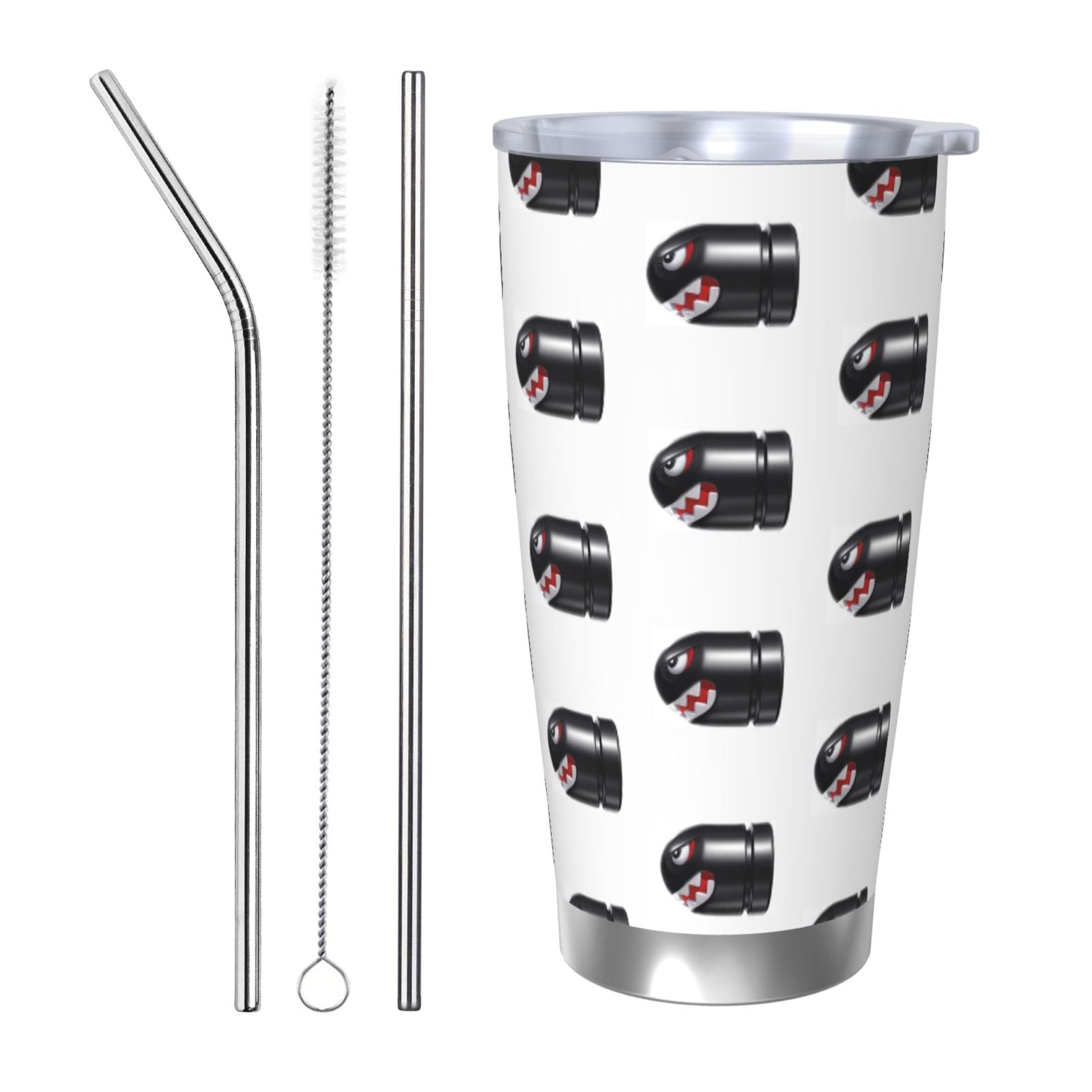 Super Mario Bullet Bill Kids Water Bottle with Straw Lid,Insulated Stainless Steel Reusable ...