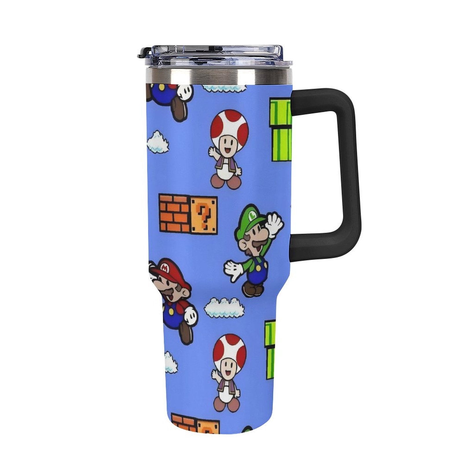 Super Mario Car Cup Stainless Steel Thermos Cup with Handle 40oz ...