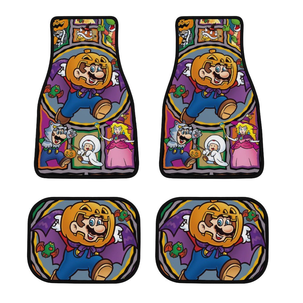 Super Mario Car Floor Mats 4PC Set Anti Skid Vehicle Floor Mat Car ...
