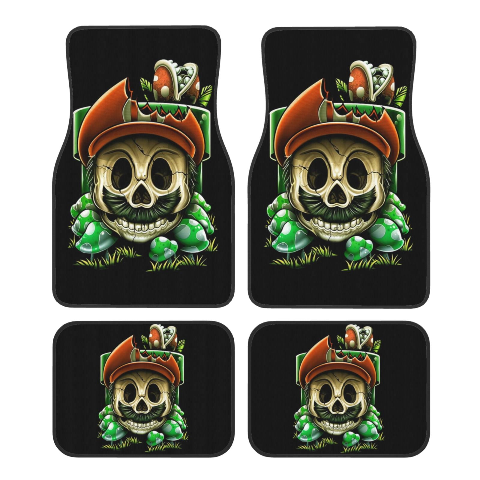 Super Mario Car Floor Mats Front Rear Floor Foot Mats 4-Piece Non-Slip ...