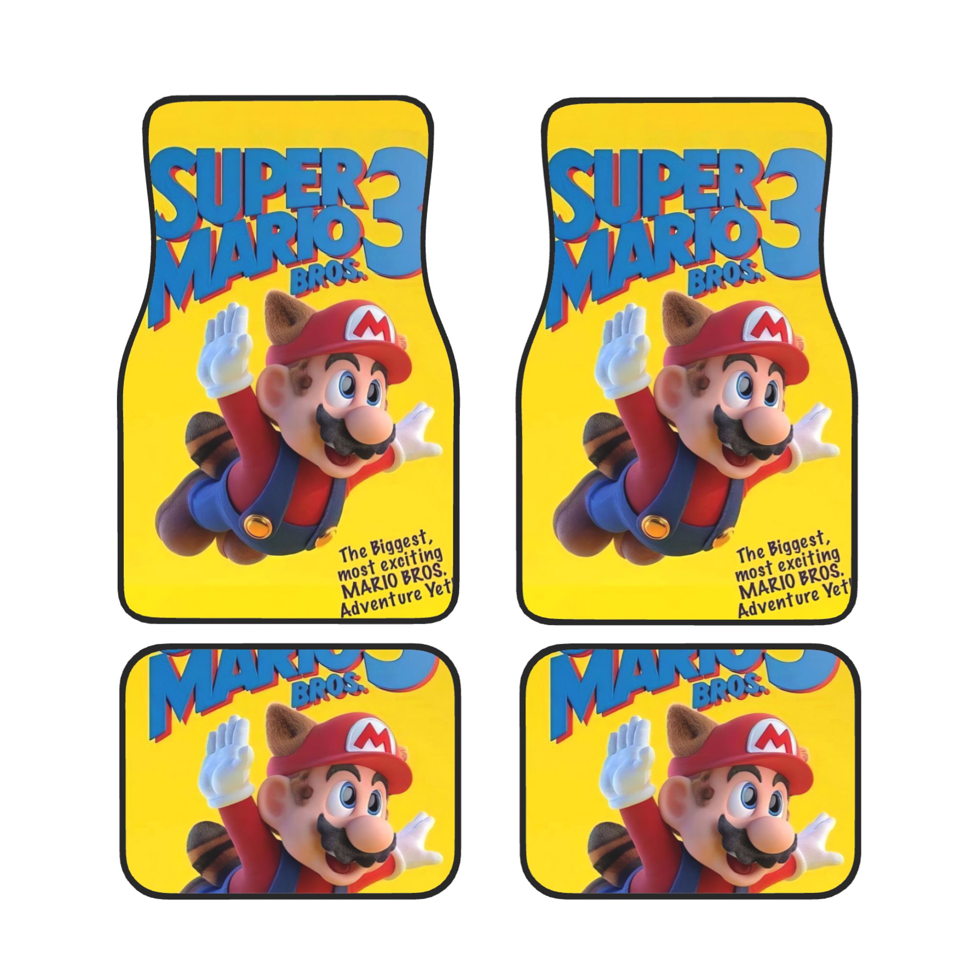 Super Mario Car Floor Mats for Front and Rear Foot Pads Car Accessories ...