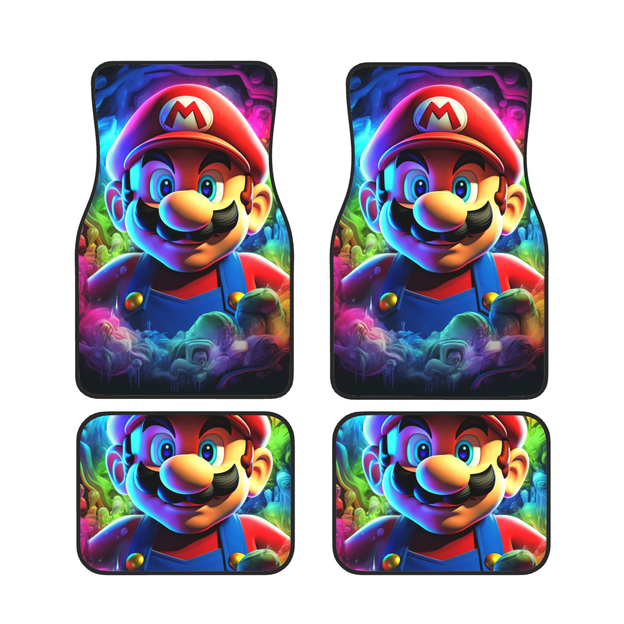 Super Mario Car Floor Mats for Front and Rear Foot Pads Car Accessories ...