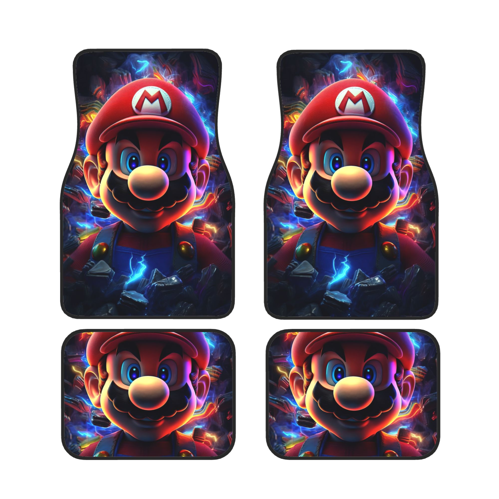 Super Mario Car Floor Mats for Front and Rear Foot Pads Car Accessories ...