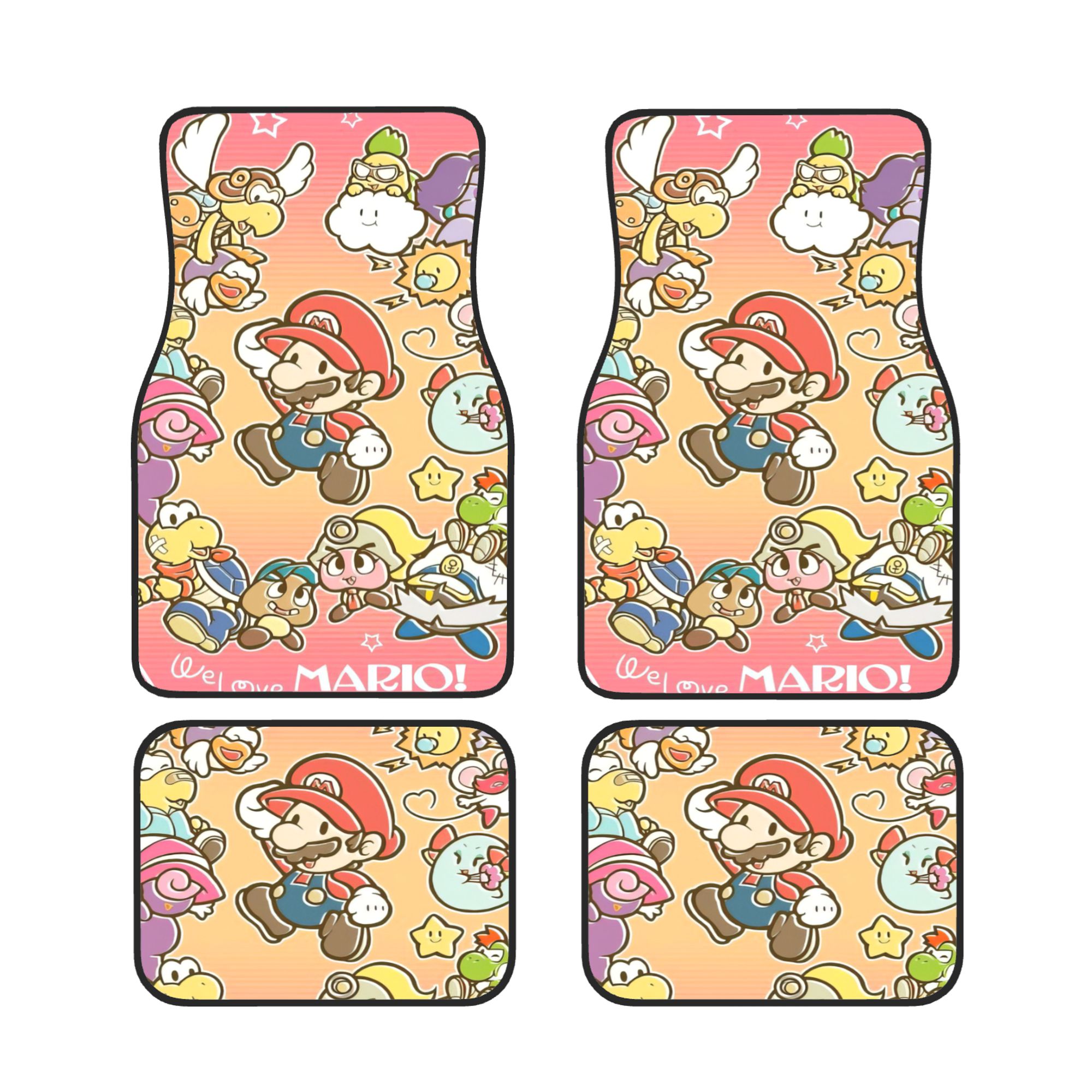 Super Mario Car Floor Mats for Front and Rear Foot Pads Car Accessories ...
