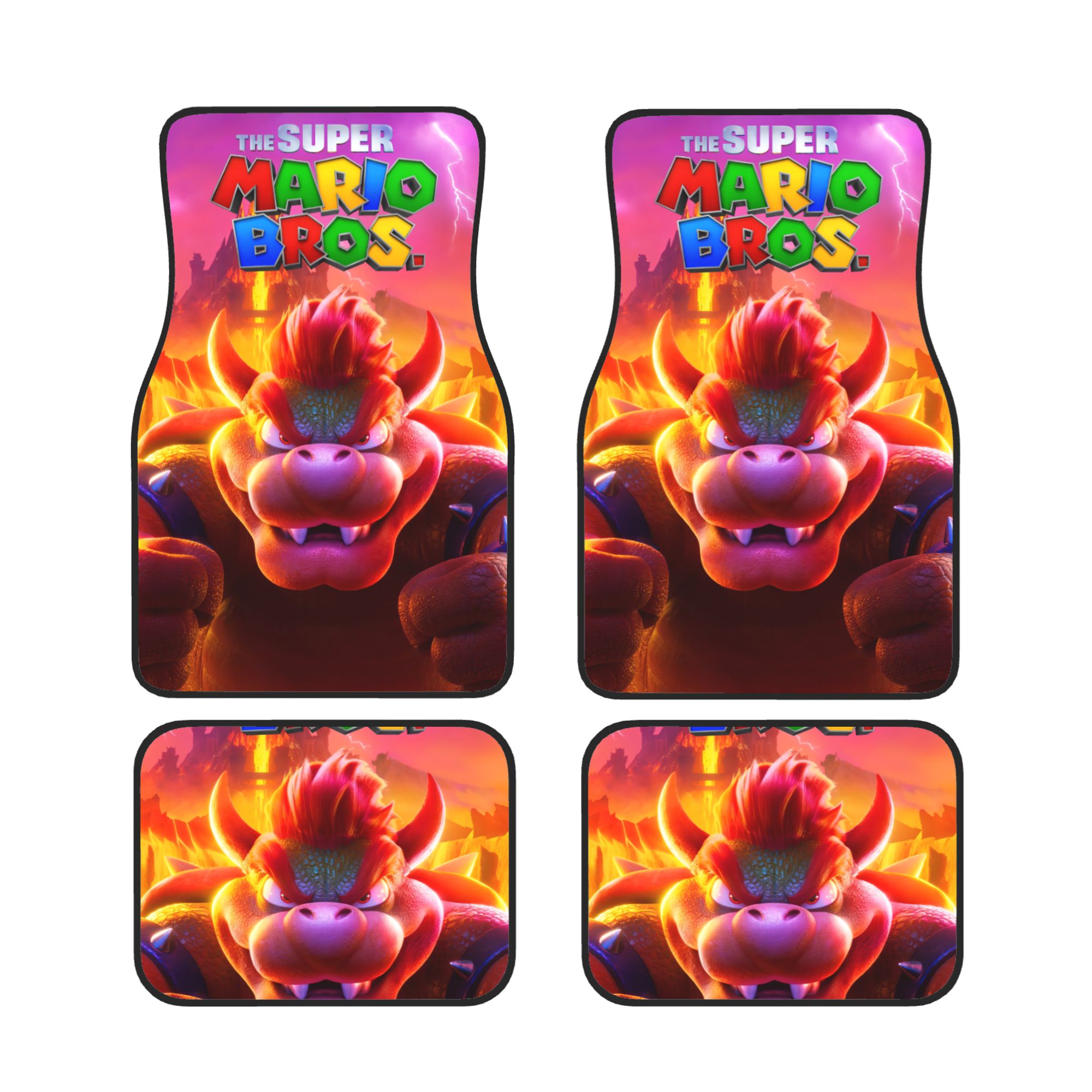 Super Mario Car Floor Mats for Front and Rear Foot Pads Car Accessories ...